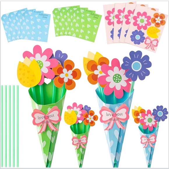 BeYumi | Party Supplies | Beyumi Flower Bouquet Craft Kit 48pcs Mothers ...